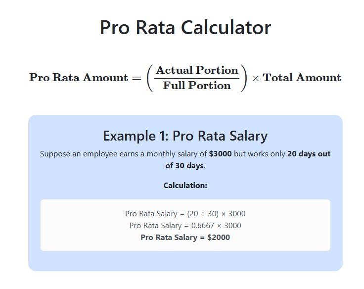 Pro Rata Calculator – Calculate Proportional Payments